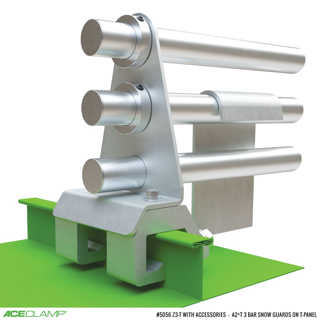 3 Bar Snow Guards for T-Panel Standing Seam Metal Roofs - AceClamp