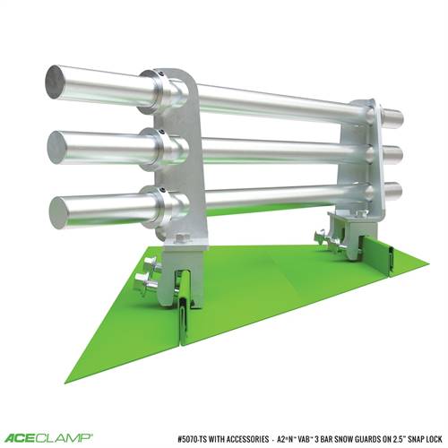 3 Bar Variable Angle Snow Guards for Snap Lock Standing Seam Metal Roofs