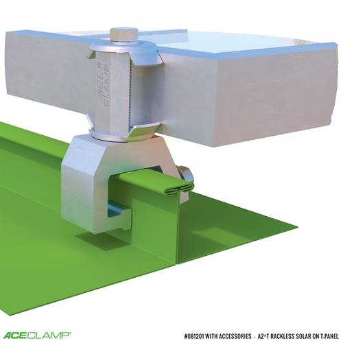 Railless Solar Racking Kit for T-Panel Standing Seam Metal Roofs