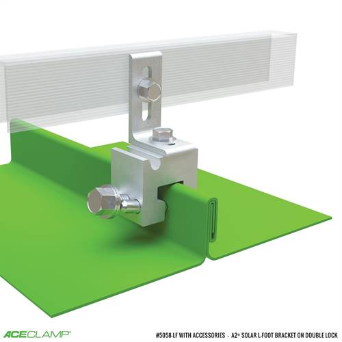 L-Foot Solar Panel Mounting Kit for Double Lock Standing Seam Metal Roofs