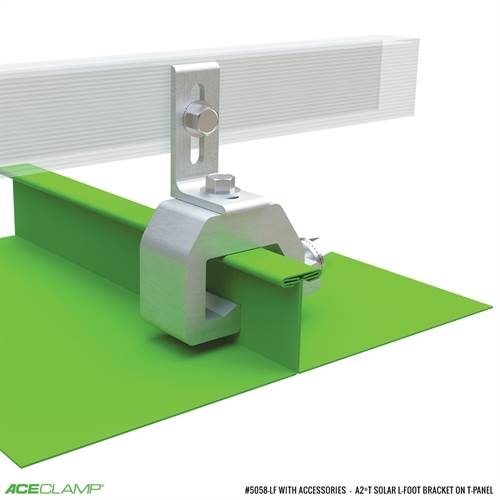L-Foot Solar Panel Mounting Kit for T-Panel Standing Seam Metal Roofs