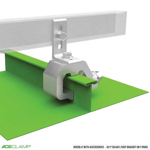 L-Foot Solar Panel Mounting Kit: Designed for T-Panel Metal Roofs