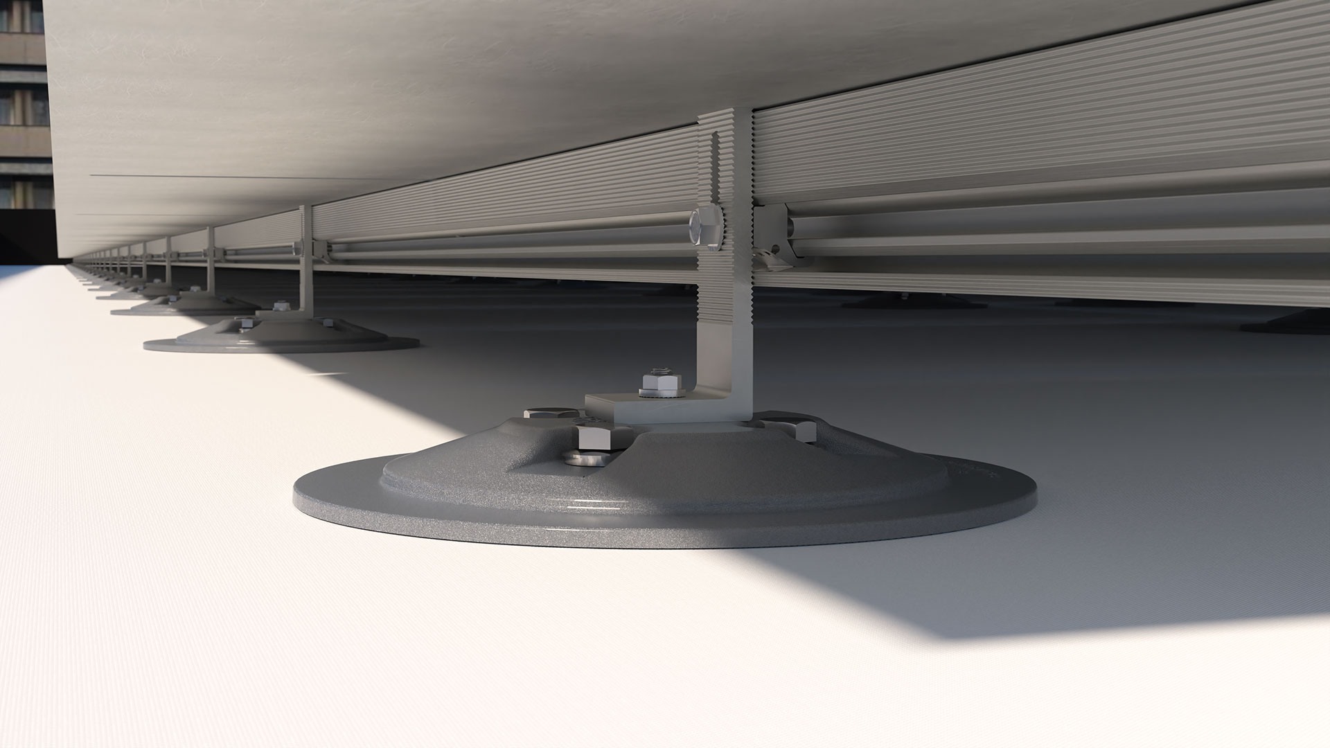 Solar Snap® Solar Racking for Low-Slope Membrane Roofs - AceClamp