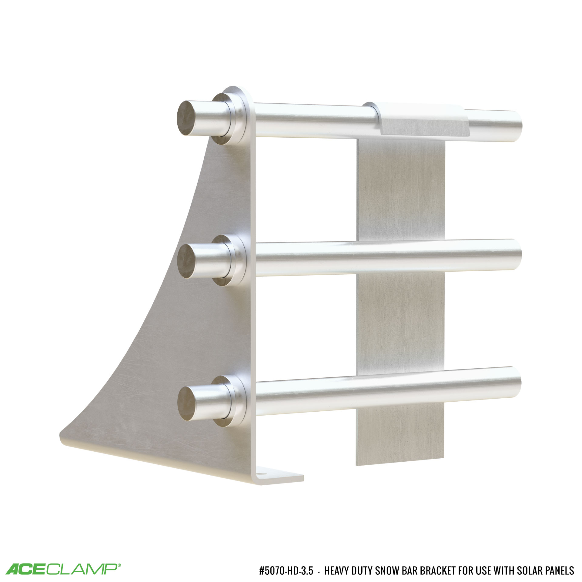 Heavy Duty Bar Extended Snow Bracket: 3-Bar Protection Under Solar Panels